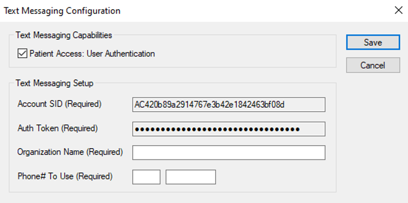 Text Messaging Configuration